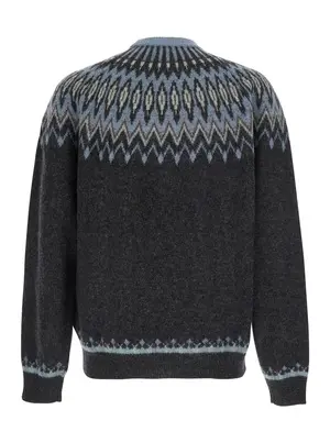 ROBERTO COLLINA Jacquard Crew Neck Knitted Sweater