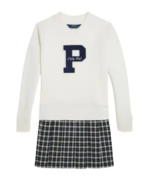 Polo Ralph Lauren Logo Appliqué Plaid Skirt Dress