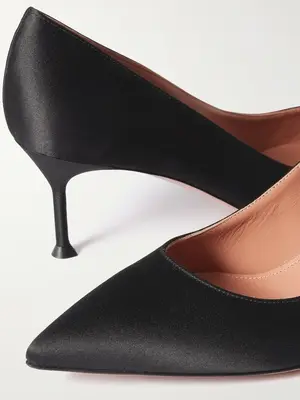 AQUAZZURA Purist 65 Satin Pointed-toe High Heels