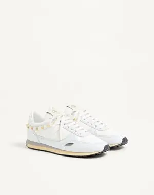Valentino Garavani Stud Up Trainer In Leather And Nylon
