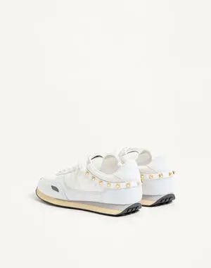 Valentino Garavani Stud Up Trainer In Leather And Nylon
