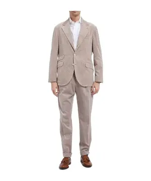 Brunello Cucinelli Long-sleeved Suit, Trousers, And Jacket - Nude