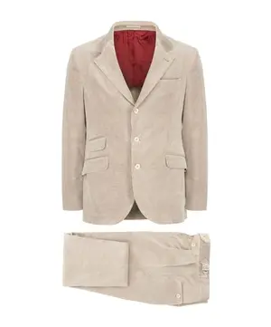 Brunello Cucinelli Long-sleeved Suit, Trousers, And Jacket - Nude