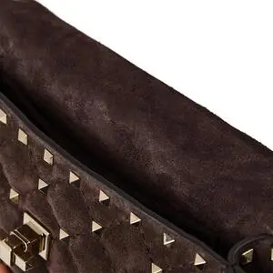 Valentino Garavani Suede Quilted Handbag With Studs