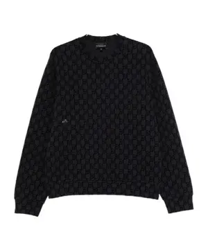 Emporio Armani Monogram-pattern Long-sleeve Sweater