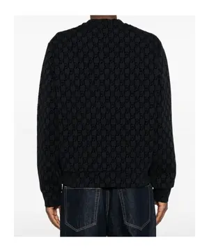 Emporio Armani Monogram-pattern Long-sleeve Sweater