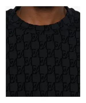 Emporio Armani Monogram-pattern Long-sleeve Sweater