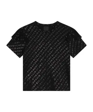 Givenchy Stretch Shortsleeve Cropped Tshirt - Black