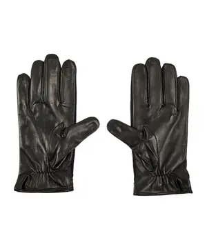 Emporio Armani Leather Gloves - Black