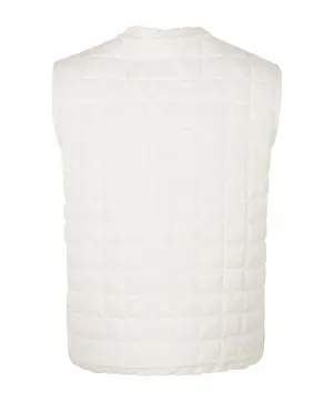 Fabiana Filippi Quilted Sleeveless Vest With Cable Knit Trim