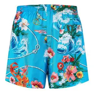 Gucci Floral Wave Printed Shorts - Blue