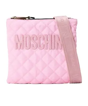 Moschino Quilted Logo Pouch With Chain Strap