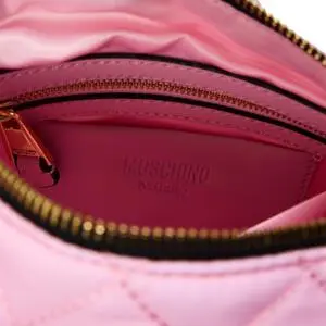 Moschino Quilted Logo Pouch With Chain Strap