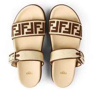 Fendi Flat Sandals With Ff Branding