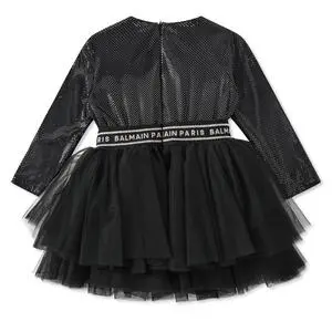 Balmain Long Sleeve Crewneck Dress