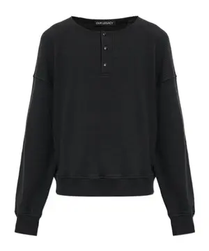 Our Legacy Long-sleeve Ribbed Sweatshirt - Black