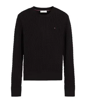 Tommy Hilfiger Cableknit Crewneck Sweater - Black
