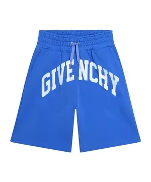 Givenchy Embroidered Logo Cotton Shorts - Blue