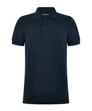 TOM FORD Solid Color Polo Shirt - Black