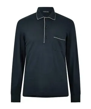 TOM FORD Solid Color Polo Shirt - Black