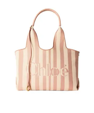 Chloé Striped Canvas Tote Bag