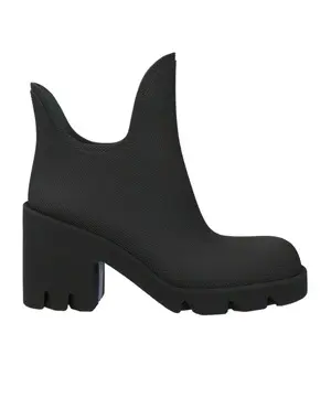 Burberry Solid Color Waterproof Ankle Boots