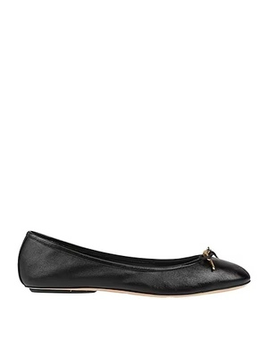 Chloé Genuine Leather Ballet Flats With Bow Detailing