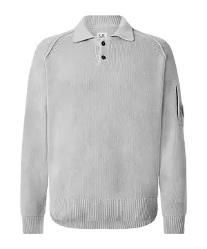 C.P. COMPANY Solid Color Polo Shirt - Gray