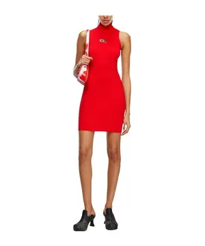 DIESEL® Ribbed Mini Dress With Logo Detail