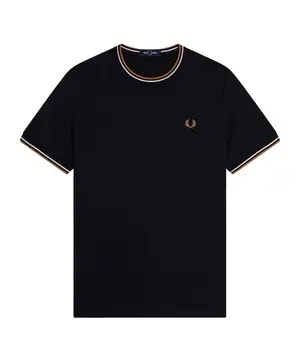 Fred Perry Simple Crew Neck Shortsleeve Top - Black
