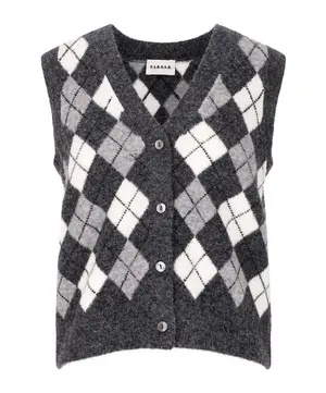 P.a.r.o.s.h Argyle Knit V-neck Sleeveless Vest
