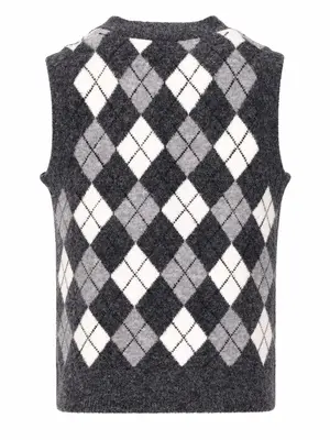 P.a.r.o.s.h Argyle Knit V-neck Sleeveless Vest
