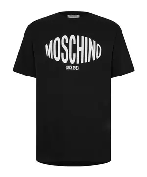 Moschino Simple Crew Neck Shortsleeve Top - Black