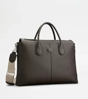 TOD'S Di Logo-patch Leather Briefcase