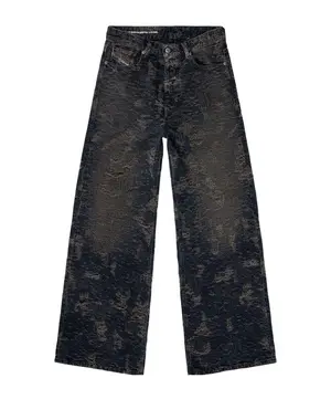 DIESEL® Vintage Jacquard Wide-leg Jeans