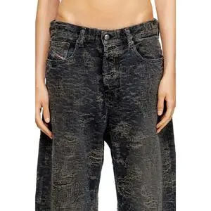 DIESEL® Vintage Jacquard Wide-leg Jeans