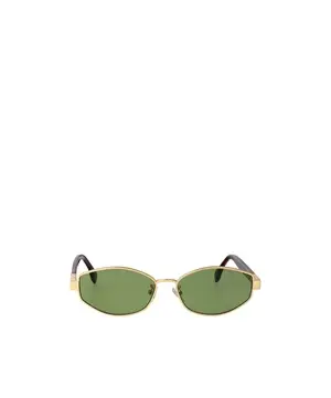 Fendi Geometric Frame Sunglasses - Gold