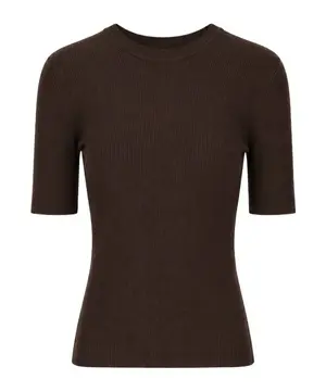 P.a.r.o.s.h Short Sleeve Ribbed Knitted Top