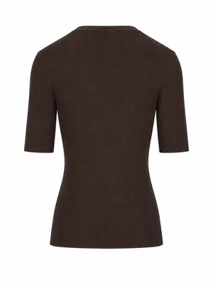 P.a.r.o.s.h Short Sleeve Ribbed Knitted Top