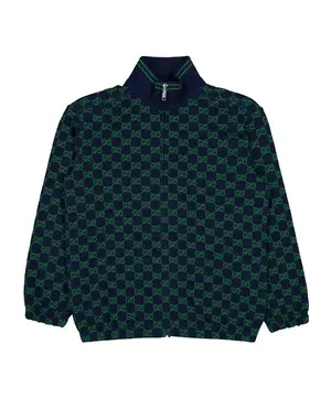 Gucci Gg Logo Zip Up Jacket