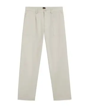 Hugo Boss Solid Color Casual Long Pants - White