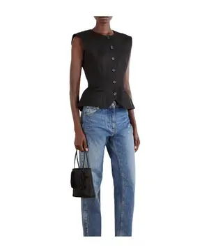 Magda Butrym Silk And Cashmere-blend Crepe Vest - Black