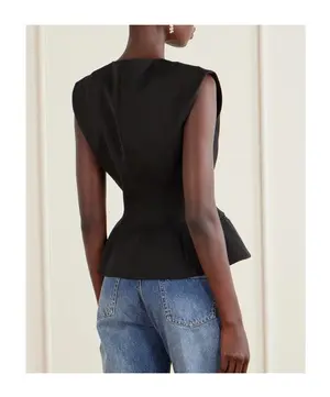 Magda Butrym Silk And Cashmere-blend Crepe Vest - Black