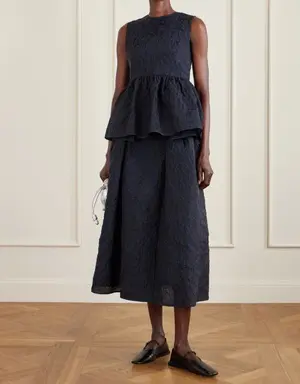 Cecilie Bahnsen Floral-jacquard Midi Skirt - Black