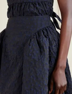 Cecilie Bahnsen Floral-jacquard Midi Skirt - Black