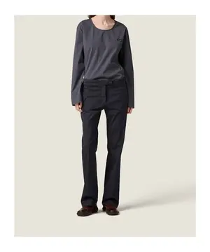 Miu Miu Stretch Poplin Tailored Pants