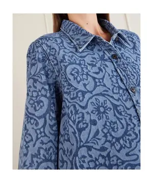 Dries Van Noten Abstract Print Denim Shirt