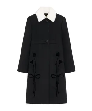 Valentino Garavani Embroidered Draped Coat