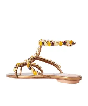 AQUAZZURA Embellished Leather Gladiator Sandals