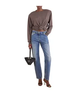 Magda Butrym Knotted Cropped Wool Sweater